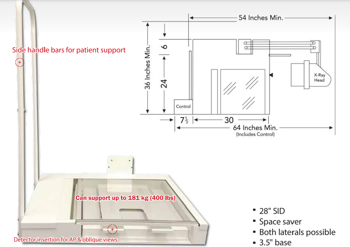 Rayance Podiatry x-ray system with 10x12 Wireless Panel Package